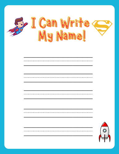 I can write my name-Superhero Handwriting Worksheet | Teaching Resources