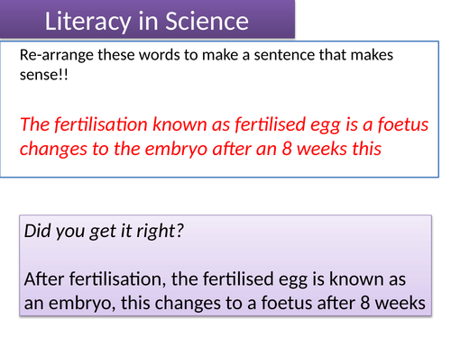 KS3 Science Reproduction - Labour | Teaching Resources