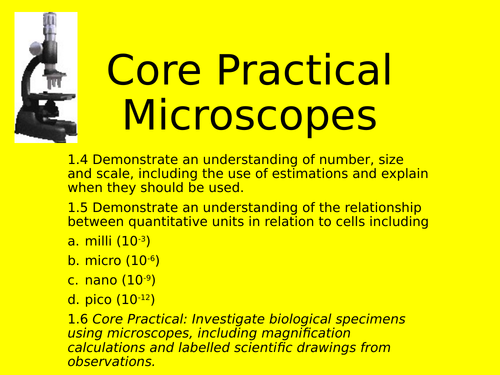 Edexcel CB1 SB1 Using Microscopes Core Practical Complete 3 Lessons ...