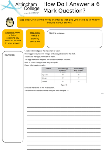 Edexcel CB1 SB1 Osmosis in Potatoes Core Practical Complete Lesson ...