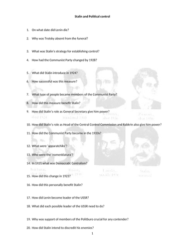 2. Stalin and political control | Teaching Resources