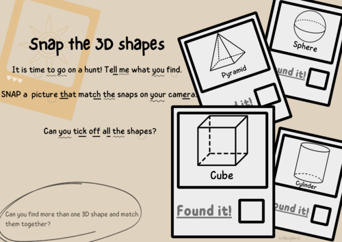 3D SHAPES HUNT | Teaching Resources