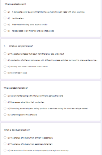 AQA A Level Geography Global Systems and Governance Google Forms ...