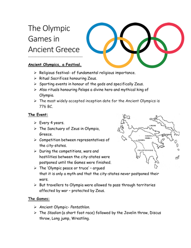 Olympic Games - Ancient Greece | Teaching Resources