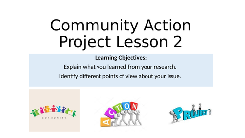 Global Citizenship Community Action Project Lesson 2 | Teaching Resources