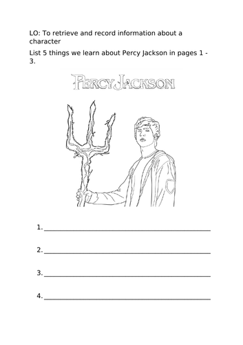 Percy Jackson Literacy Tasks | Teaching Resources