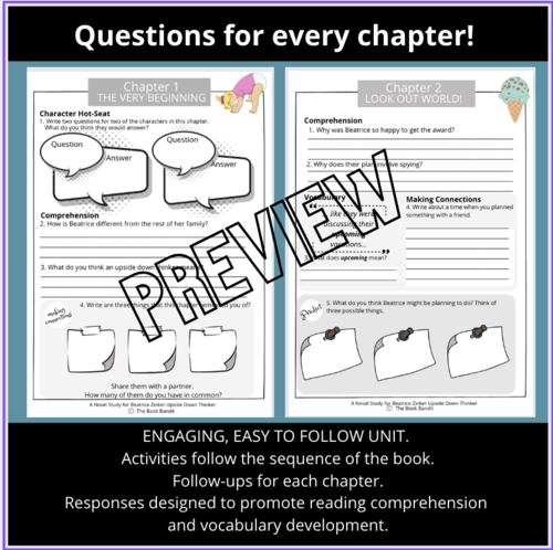 BEATRICE ZINKER Upside Down Thinker NOVEL STUDY and Reading ...