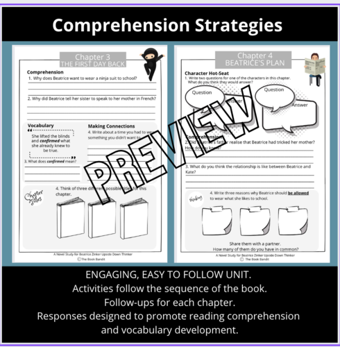 BEATRICE ZINKER Upside Down Thinker NOVEL STUDY and Reading ...