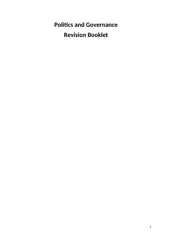 Global Citizenship Politics and Governance Revision Booklet | Teaching ...