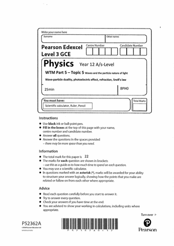 A-Level Physics Exam Questions with Solutions - Waves and Light (Part 2 ... A-Level Physics Exam Questions with Solutions - Waves and Light (Part 2 ...