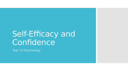 AQA A Level PE - Psychology Confidence, Self-efficacy | Teaching Resources