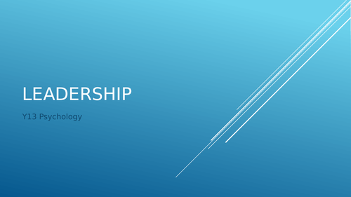 AQA A Level PE - Psychology Leadership | Teaching Resources