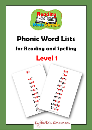 Phonic Word Lists Level 1 | Teaching Resources