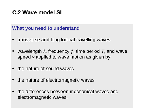IB DP Physics C.2 Wave model PPT SL (first exams 2025) | Teaching Resources