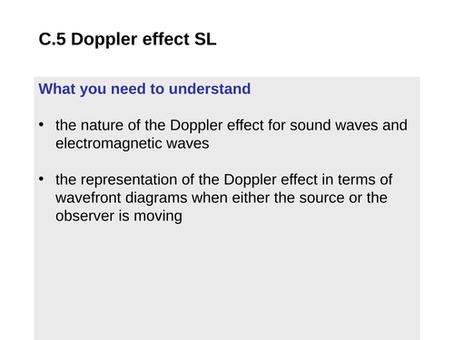 IB DP Physics C.5 Doppler effect PPT SL (first exams 2025) | Teaching ...