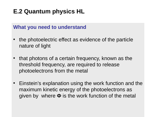 IB DP Physics E.2 Quantum physics PPT HL (first exams 2025) | Teaching ...