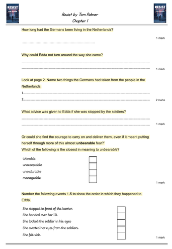 Resist Reading Comprehension | Teaching Resources