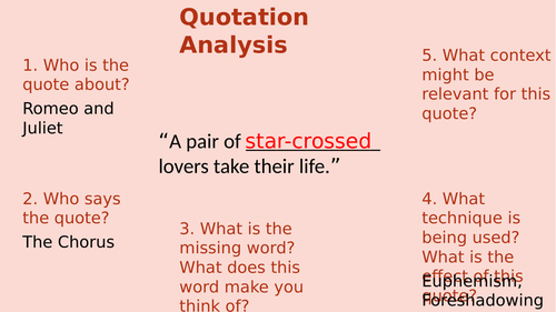 Romeo and Juliet Analysis Cards | Teaching Resources