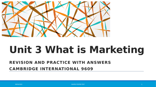Unit 3 Marketing Lesson 16 What is Marketing Revision and practice with ...