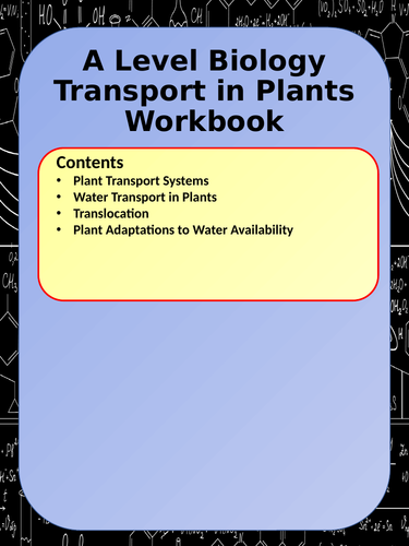 A Level Biology: Transport in Plants Workbook | Teaching Resources