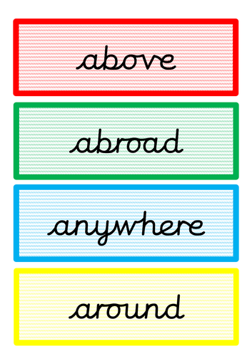 Adverbs Display Word Cards - Multicoloured Design | Teaching Resources