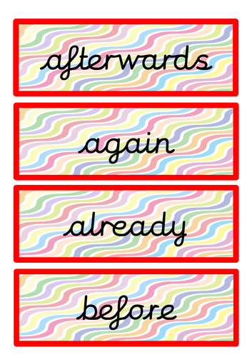 Adverbs Display Word Cards - Colourful Design | Teaching Resources
