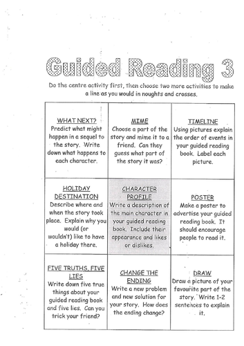 Independent Reading Tasks learning Aids Lots of Ideas | Teaching Resources