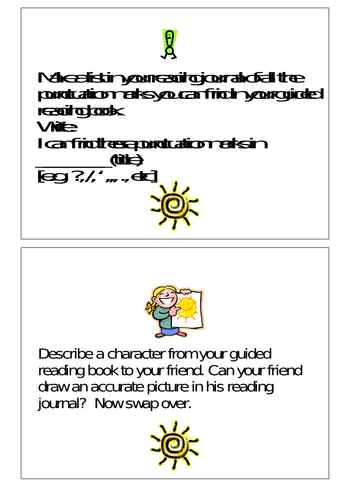 Independent Reading Tasks learning Aids Lots of Ideas | Teaching Resources