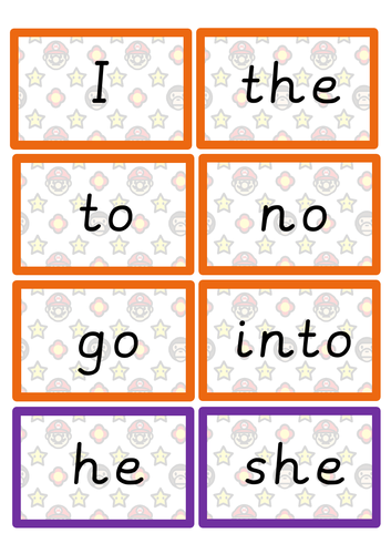 Super Mario Tricky Words Flash Cards | Teaching Resources