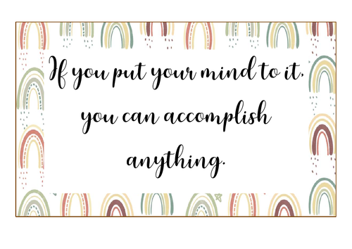 Boho rainbow motivational posters | Teaching Resources