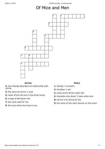 Of Mice and Men SOW (KS3) | Teaching Resources