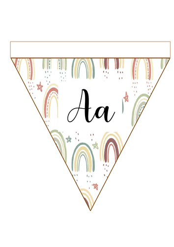 Boho rainbow alphabet bunting | Teaching Resources