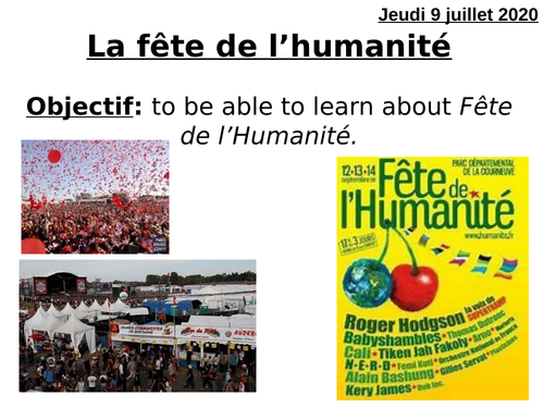 La fête de l'humanité | Teaching Resources