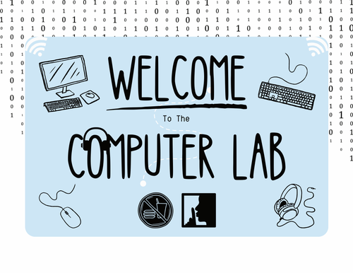 Computer Lab Classroom Signs – Computing Room Display Posters ...