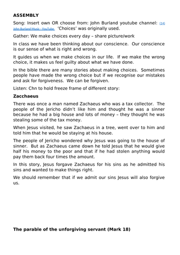 Y3/4 Class Assembly - Choices | Teaching Resources