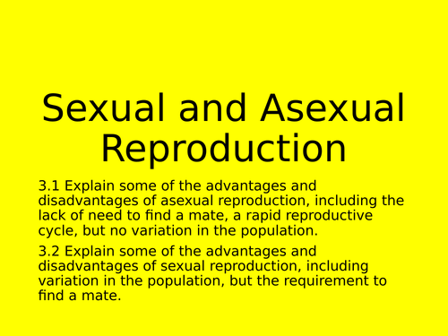 Edexcel SB3 Sexual and Asexual Reproduction Complete Lesson - GCSE ...