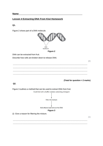 Edexcel CB3 SB3 Extracting DNA from Fruit Complete Lesson - GCSE Biology/ Combined Science ...