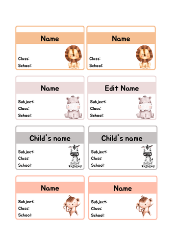 Name labels | Teaching Resources
