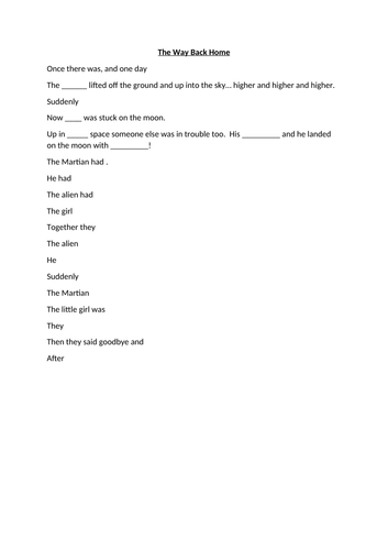 Year 2 English unit - Narrative based on The Way Back Home - Space ...