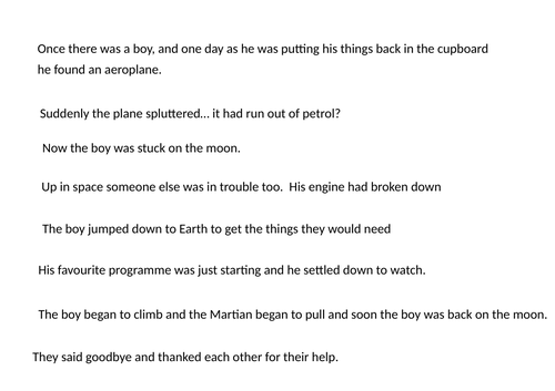 Year 2 English unit - Narrative based on The Way Back Home - Space ...