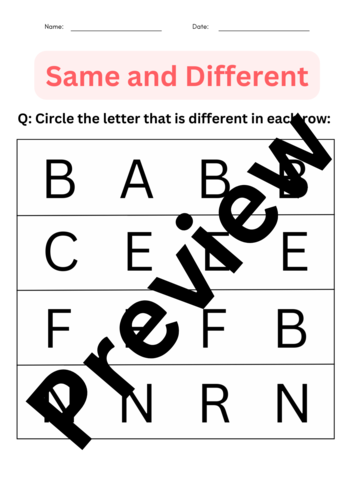 printable same and different worksheets for kindergarten | Teaching ...