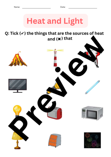 Forms of Energy Set with Heat and Light Activities for 1st 2nd 3rd ...