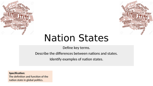 Politics and Governance Lesson 5 – Nation States | Teaching Resources