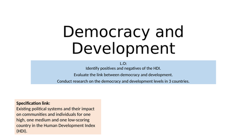 Politics and Governance Lesson 7 – Democracy and Development | Teaching ...