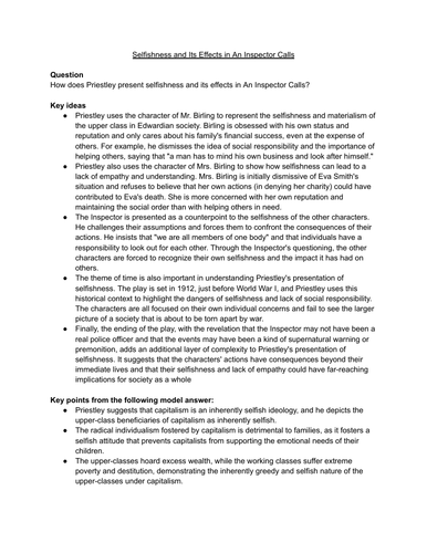 Grade 9 Model Answer and Revision Guide: Selfishness and Its Effects in ... Grade 9 Model Answer and Revision Guide: Selfishness and Its Effects in ...
