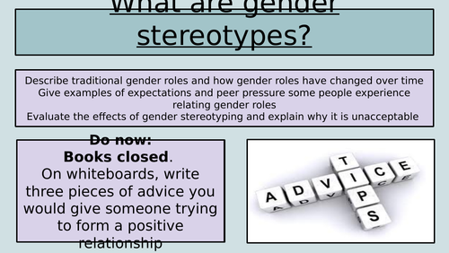 What are gender stereotypes? | Teaching Resources