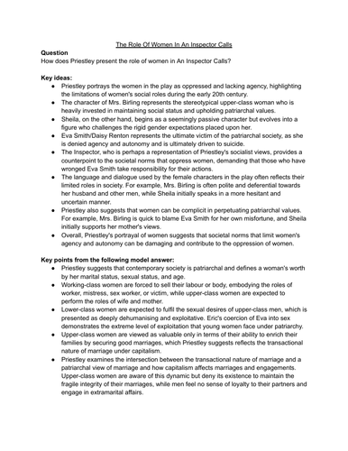 Grade 9 Model Essay and Revision Guide: The Role Of Women In An ...