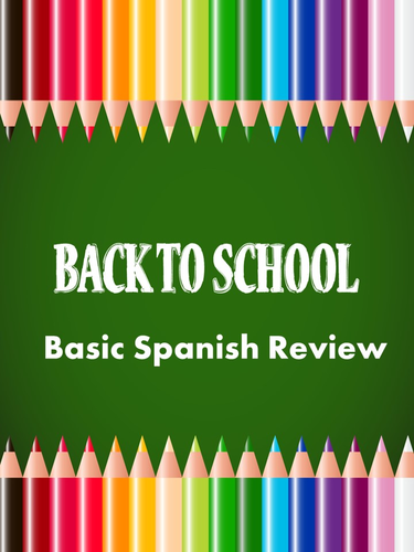 Back to School Spanish Review | Teaching Resources