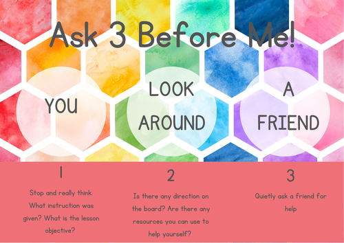 3 Before Me Poster - Classroom Management | Teaching Resources