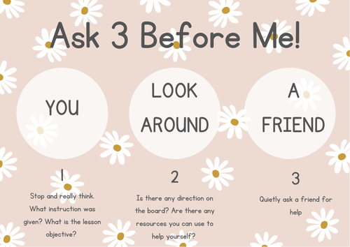 3 Before Me Poster - Classroom Management | Teaching Resources
